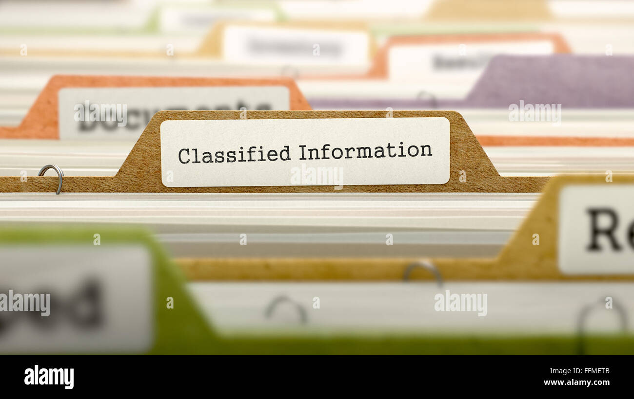 Folder in Catalog Marked as Classified Information Stock Photo - Alamy