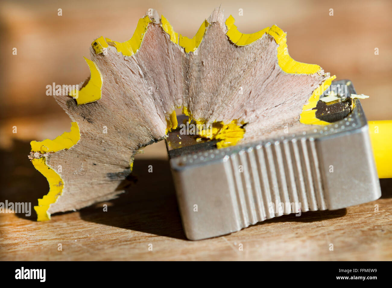 pencil sharpener in metal and colored pencil Stock Photo - Alamy