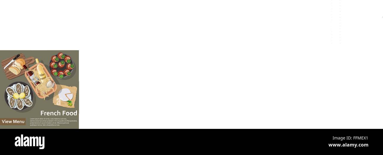 French food. Flat Lay Style Illustration Stock Vector Image & Art - Alamy