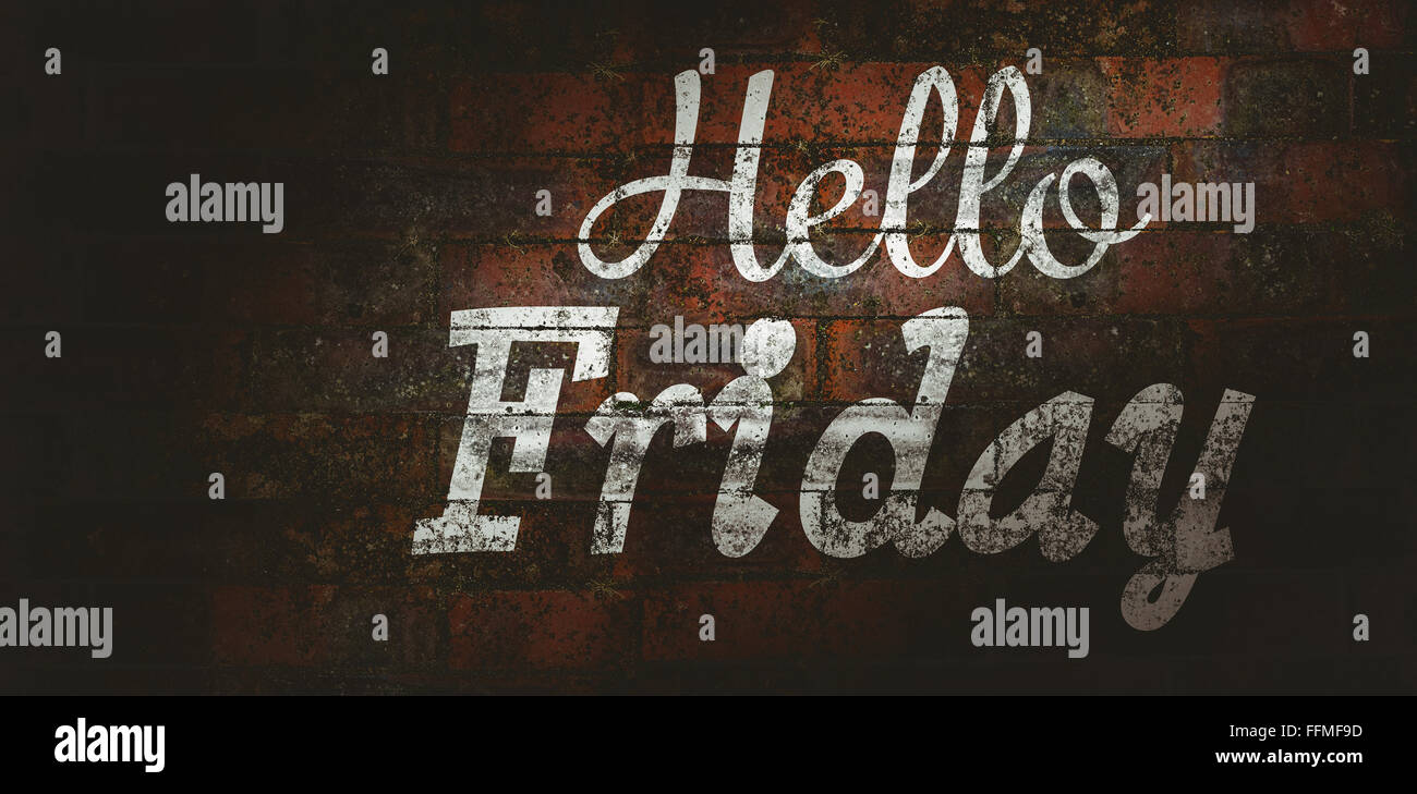 Composite image of hello friday word Stock Photo - Alamy
