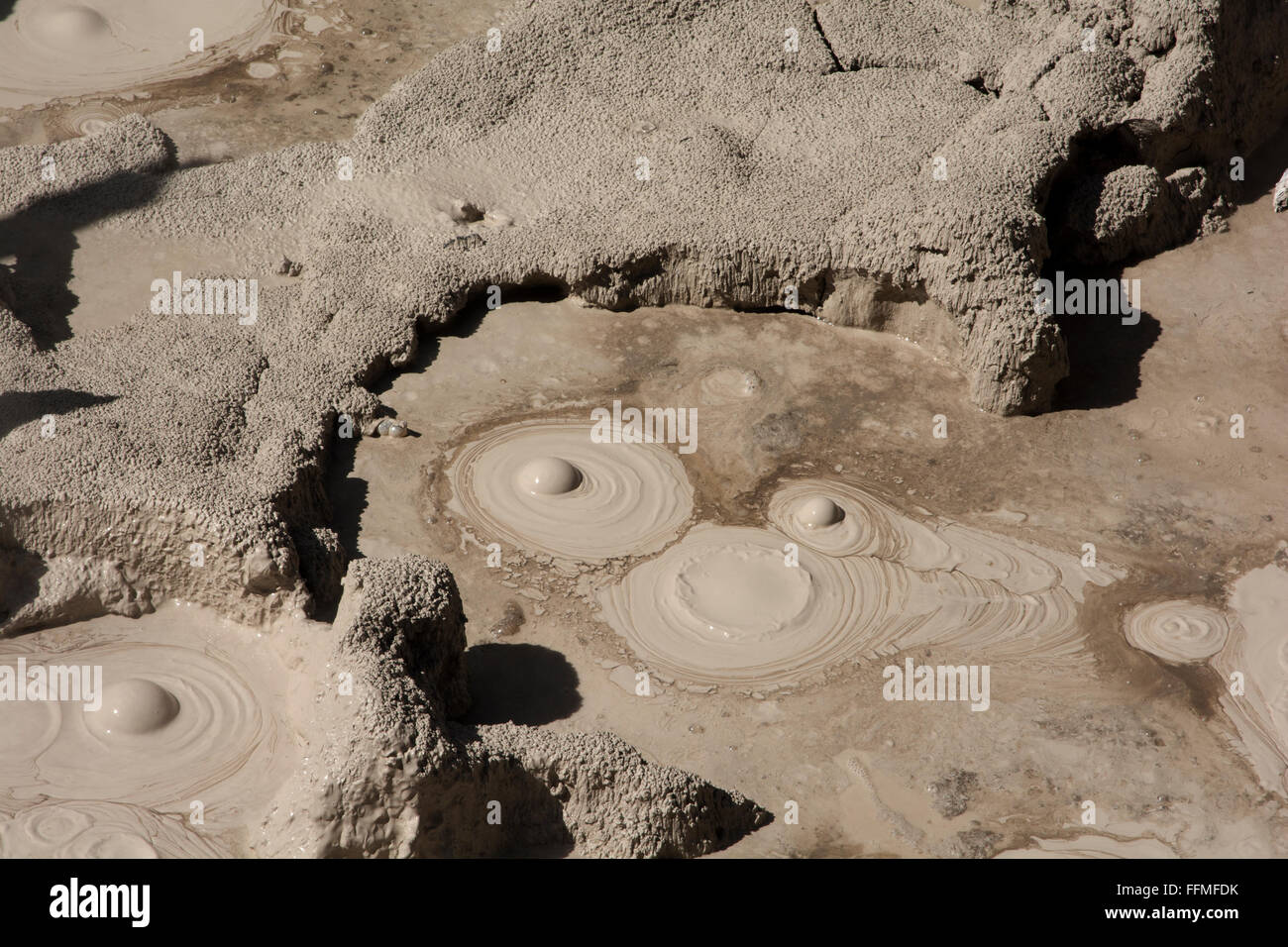 Mud pools like this ones in New Zealand are more or less hot springs ...
