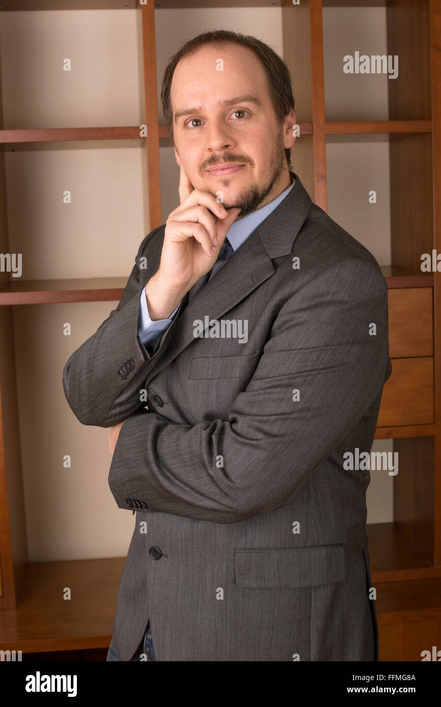 happy business man, at home office, smiling Stock Photo - Alamy