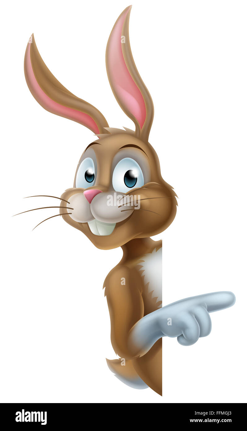 Cartoon easter bunny rabbit pointing hi-res stock photography and ...