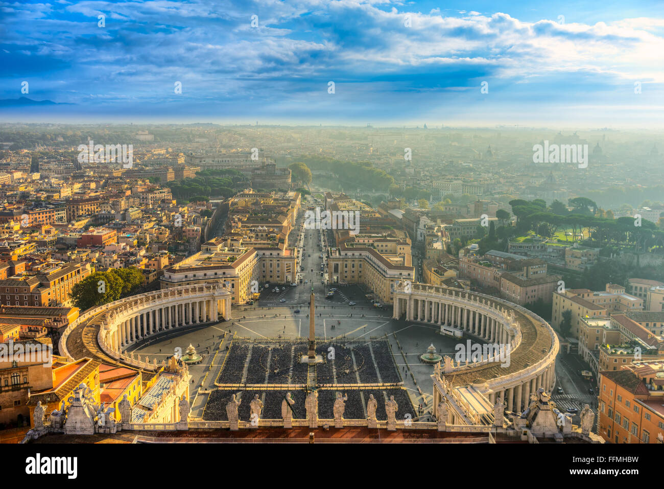 Rome, sunrise view from St. Peter Stock Photo - Alamy