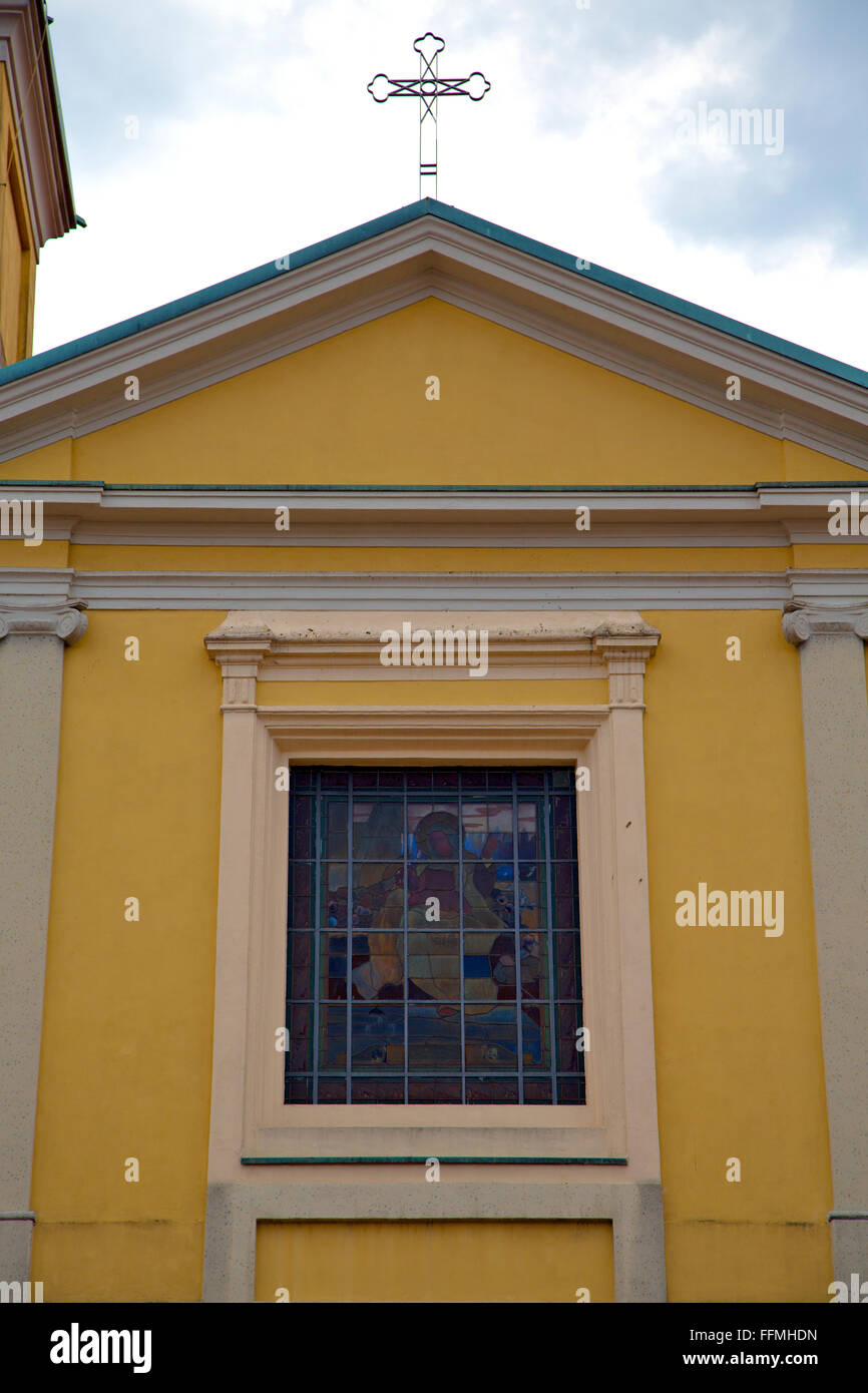 cavaria cross church varese italy the old rose window and mosaic wall ...