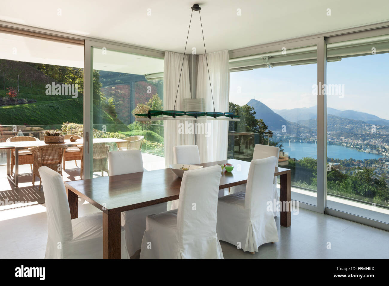 Interior of a modern house, nice dining room Stock Photo - Alamy