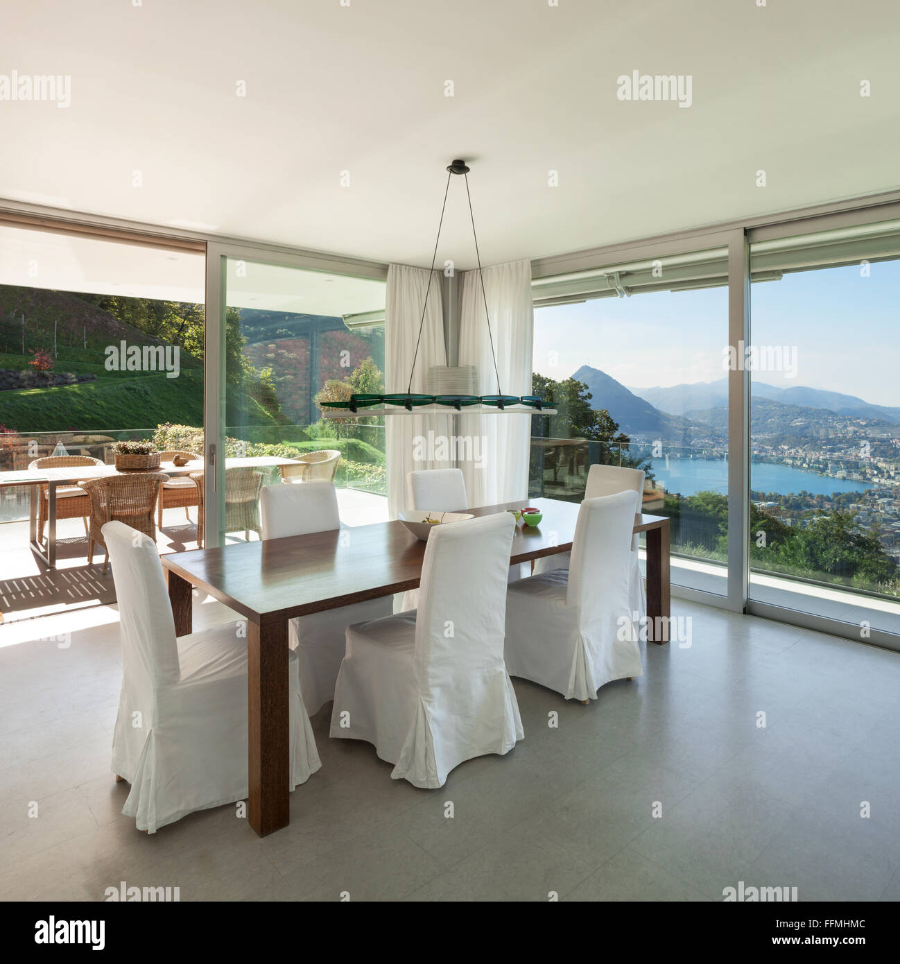 Interior of a modern house, nice dining room Stock Photo - Alamy