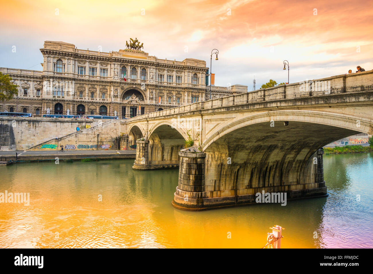 Rome,Palace of Justice and Bridge Umberto I.Italy Stock Photo - Alamy