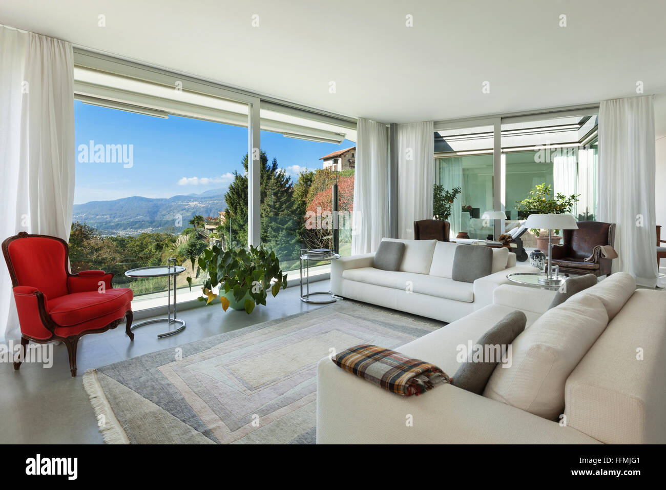 Interior of a modern house, comfortable living room Stock Photo - Alamy