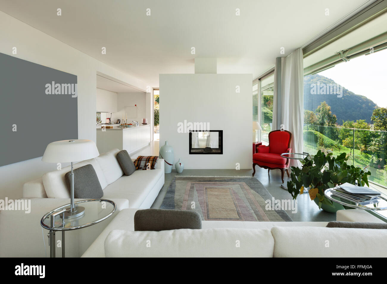 Interior of a modern house, comfortable living room Stock Photo - Alamy