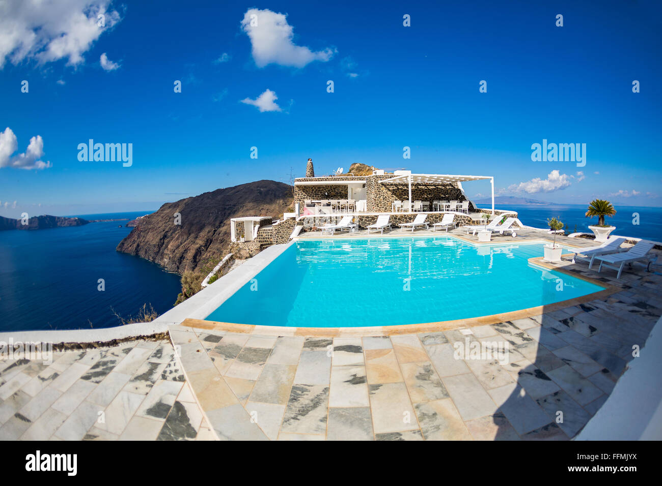 Pool amid a beautiful Maritime landscape, Greece Stock Photo - Alamy