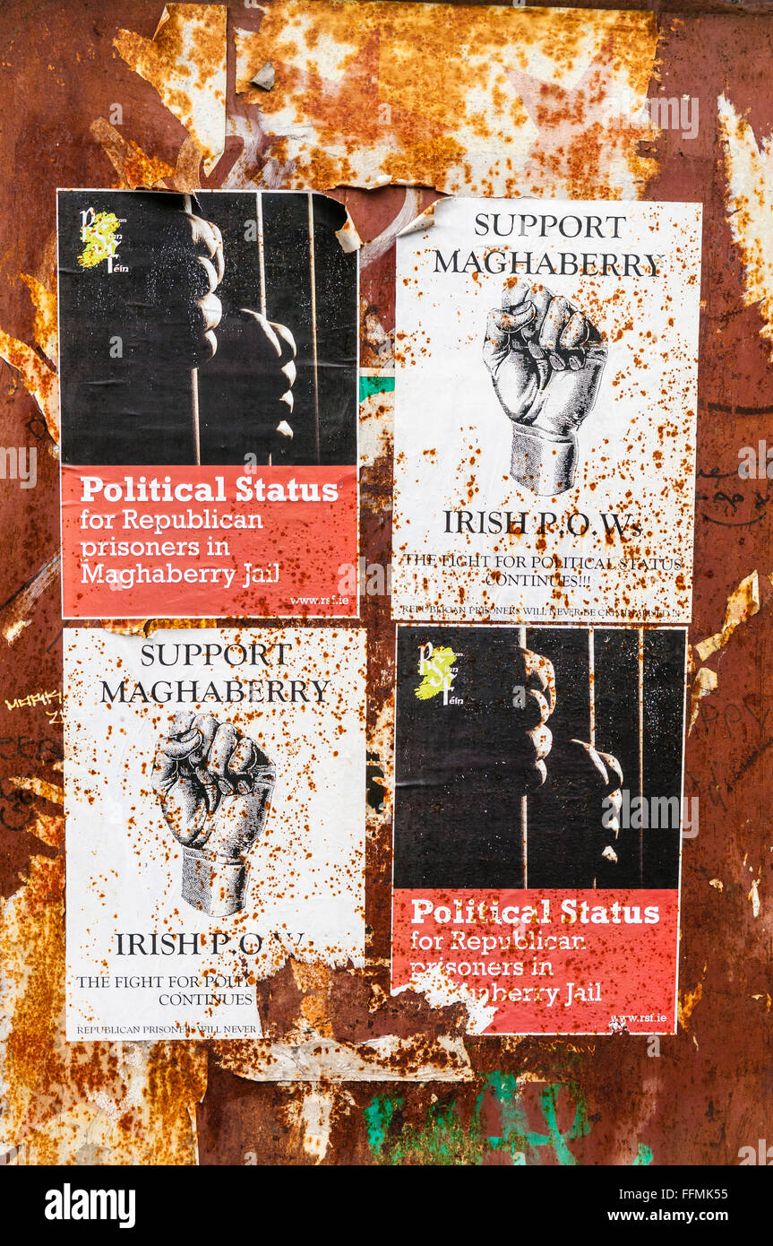 Republican protest posters calling for people to support "Maghaberry ...