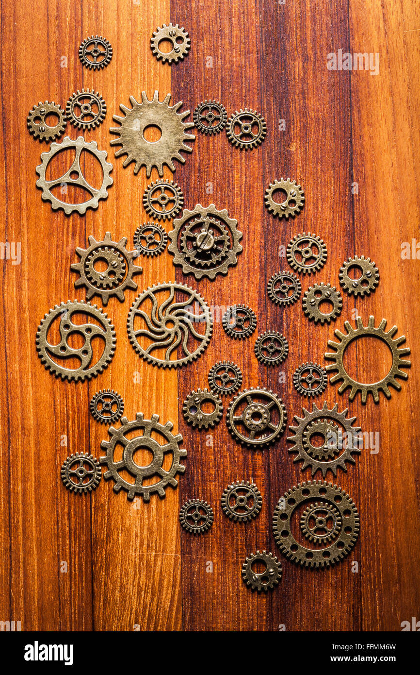 Wooden gear mechanism hi-res stock photography and images - Alamy