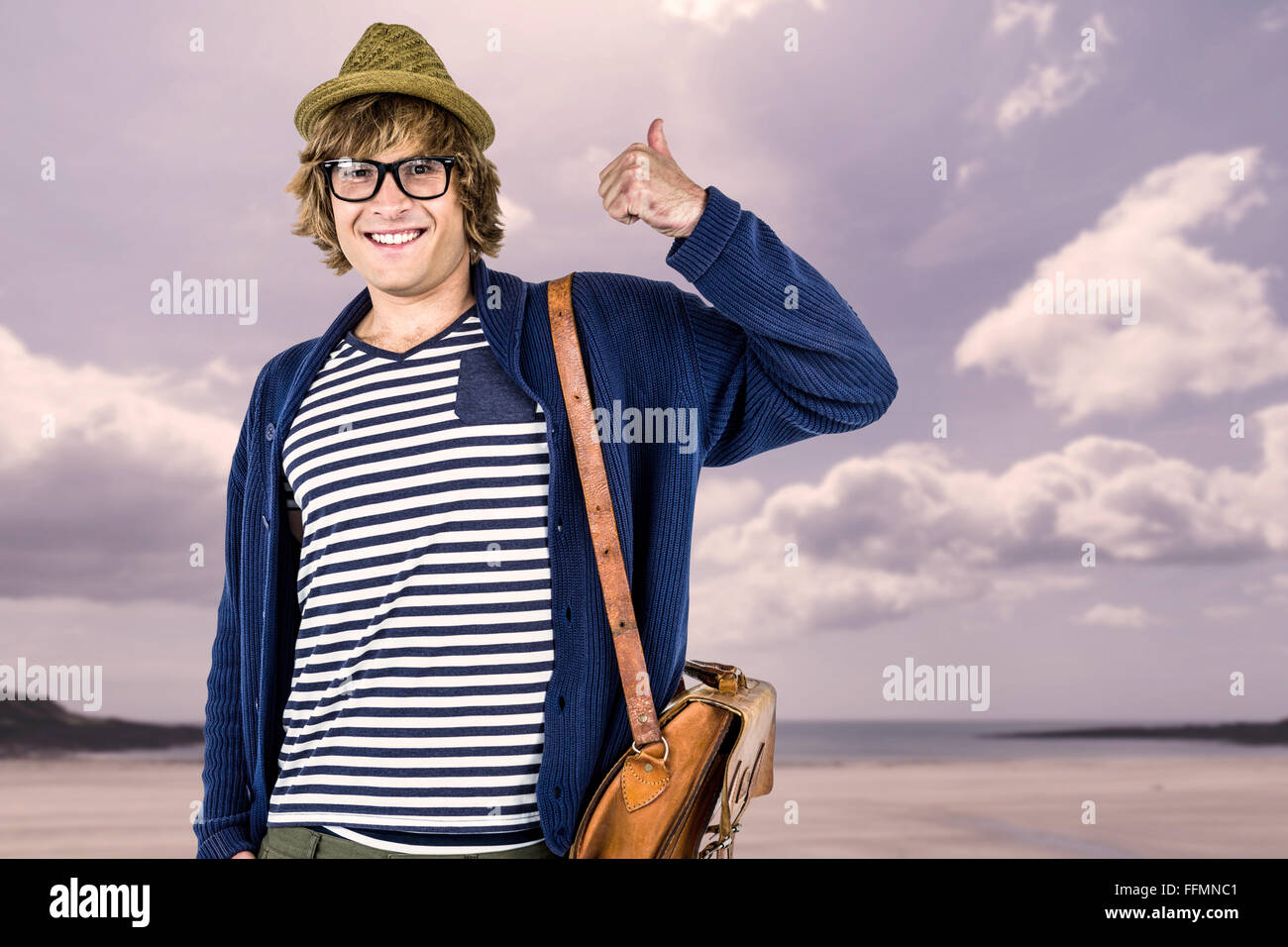 Posing smiling thumbs up hi-res stock photography and images - Alamy