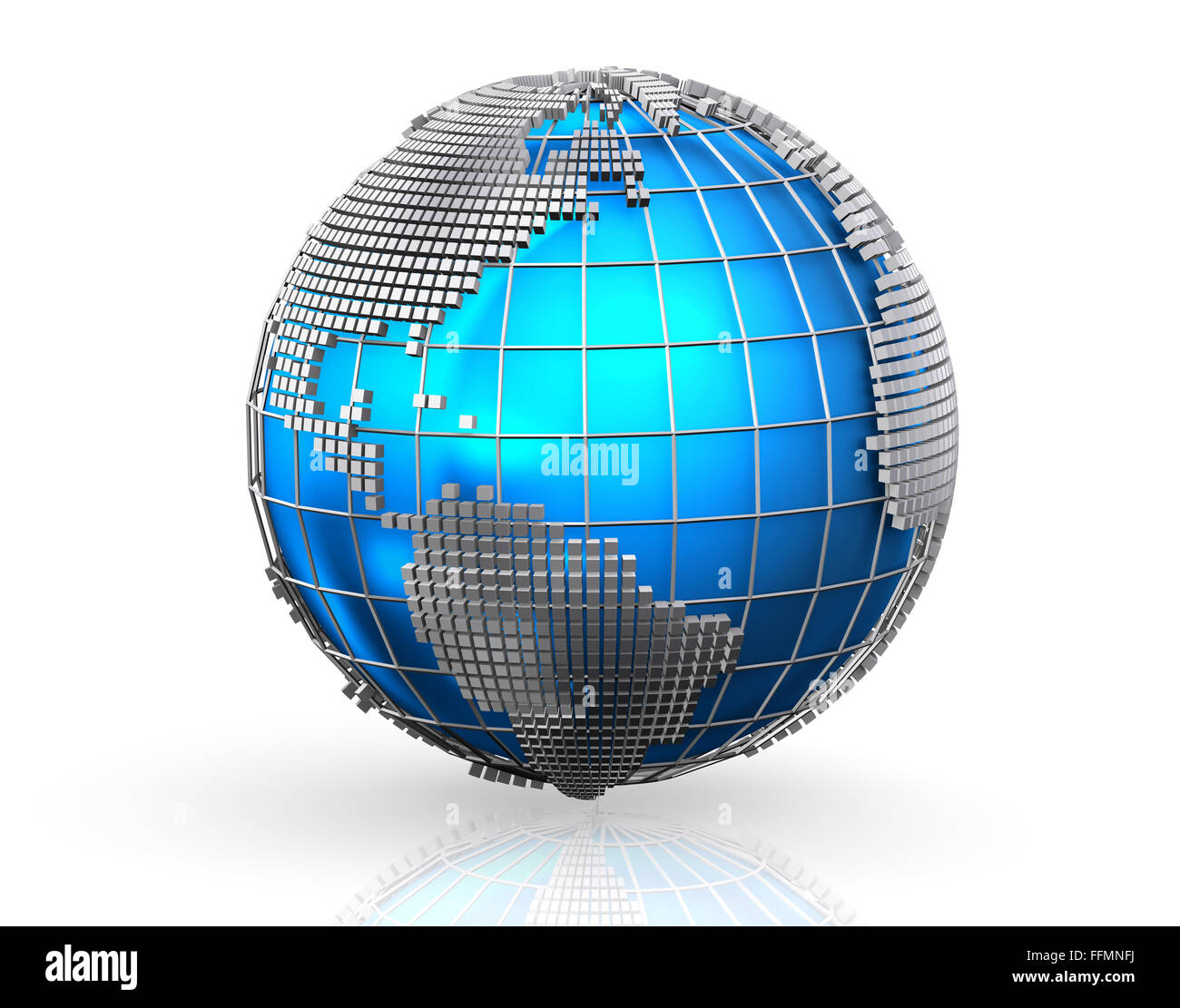 Blue global business world background, Globalization concept Stock ...