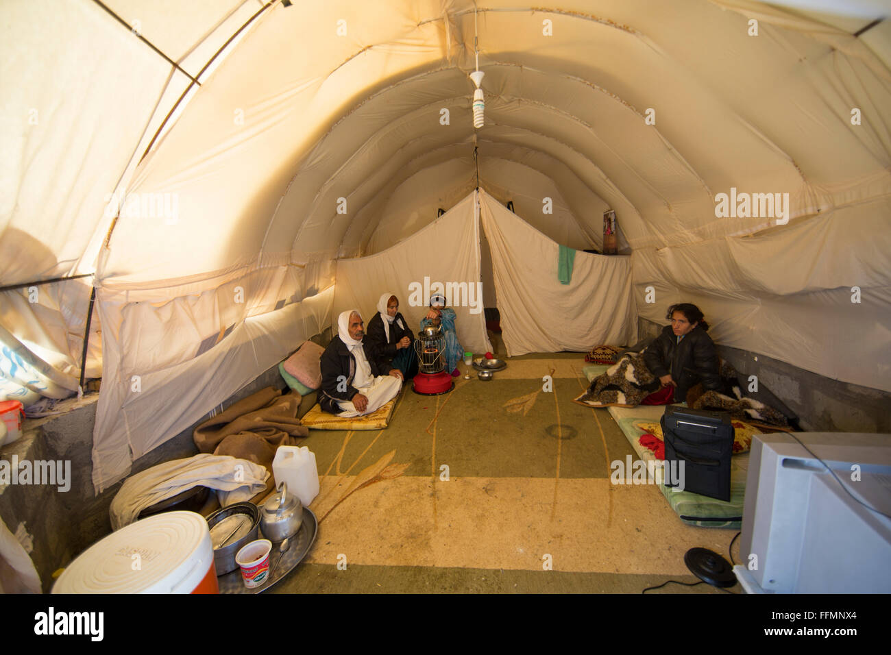 Interior of a tent in refugee camp in Northern Iraq Stock Photo - Alamy