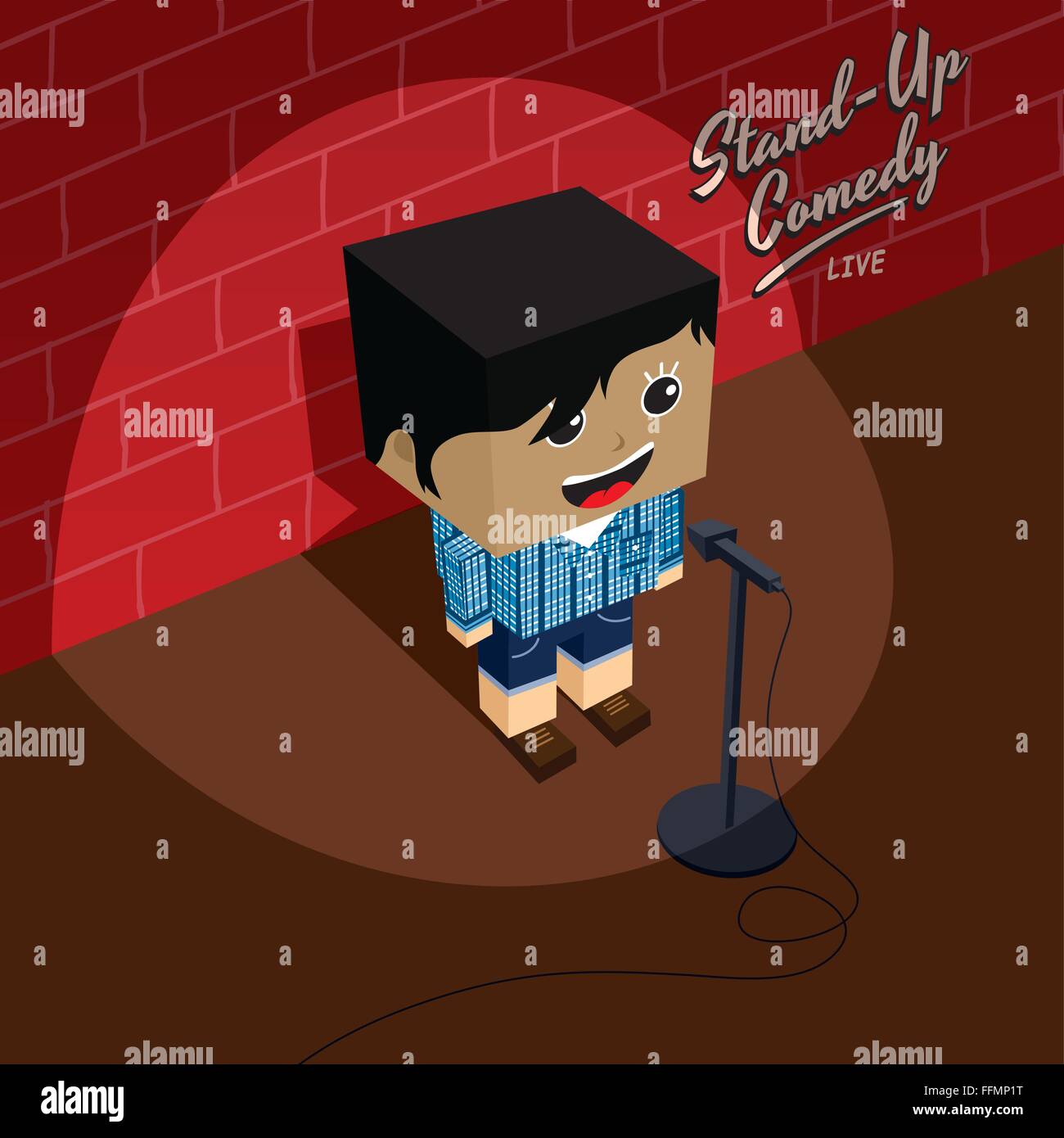 Female stand up comedian Stock Vector Images - Alamy