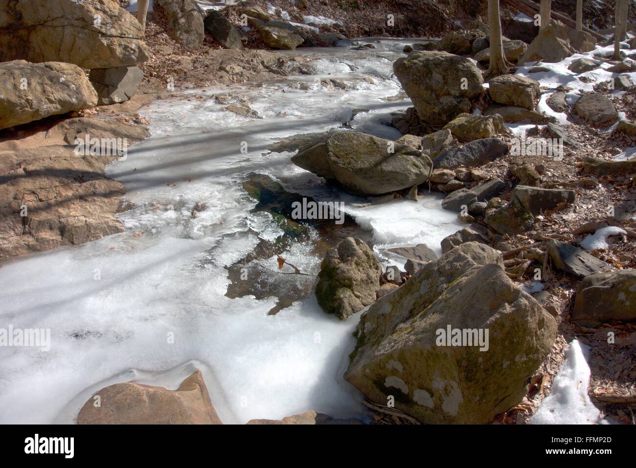 A frozen stream at Gunpowder Falls State Park Stock Photo - Alamy