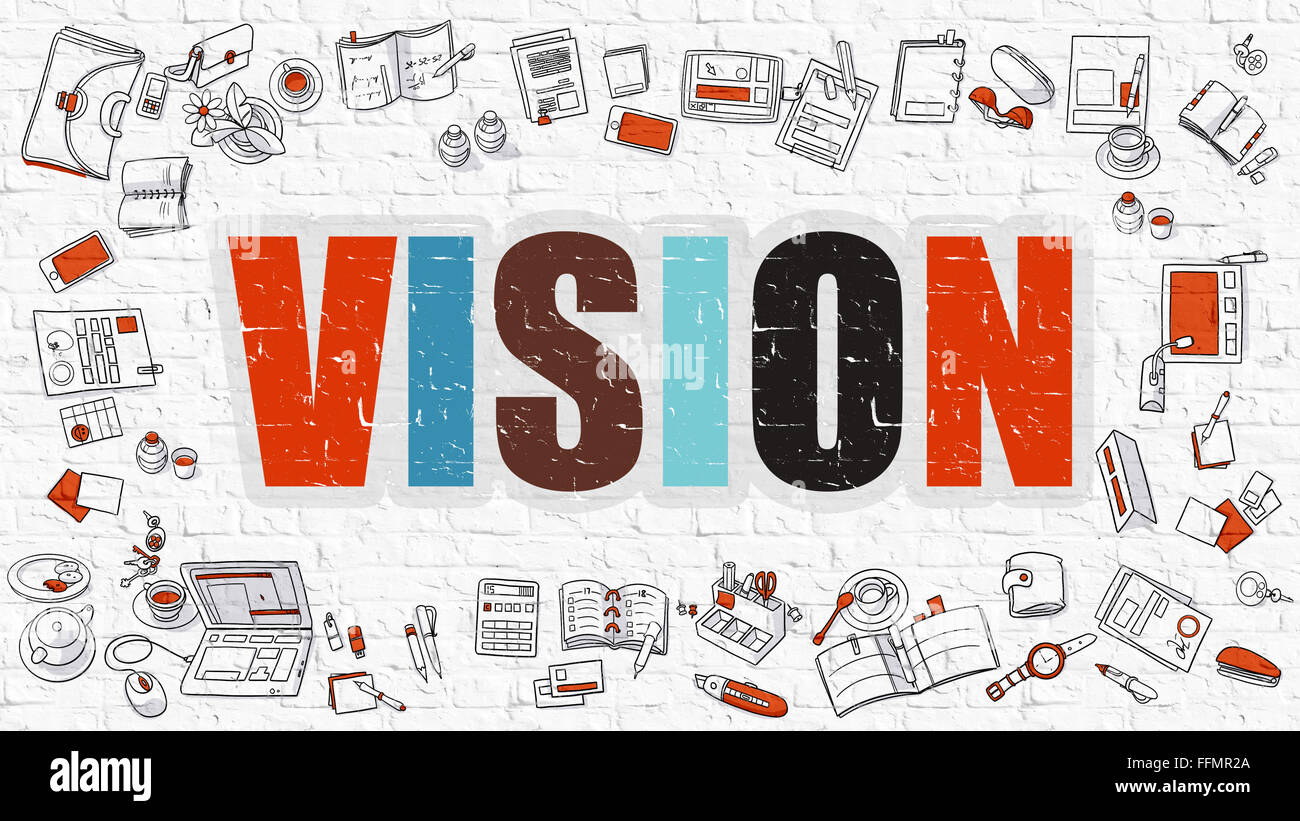 Vision Concept with Doodle Design Icons Stock Photo - Alamy