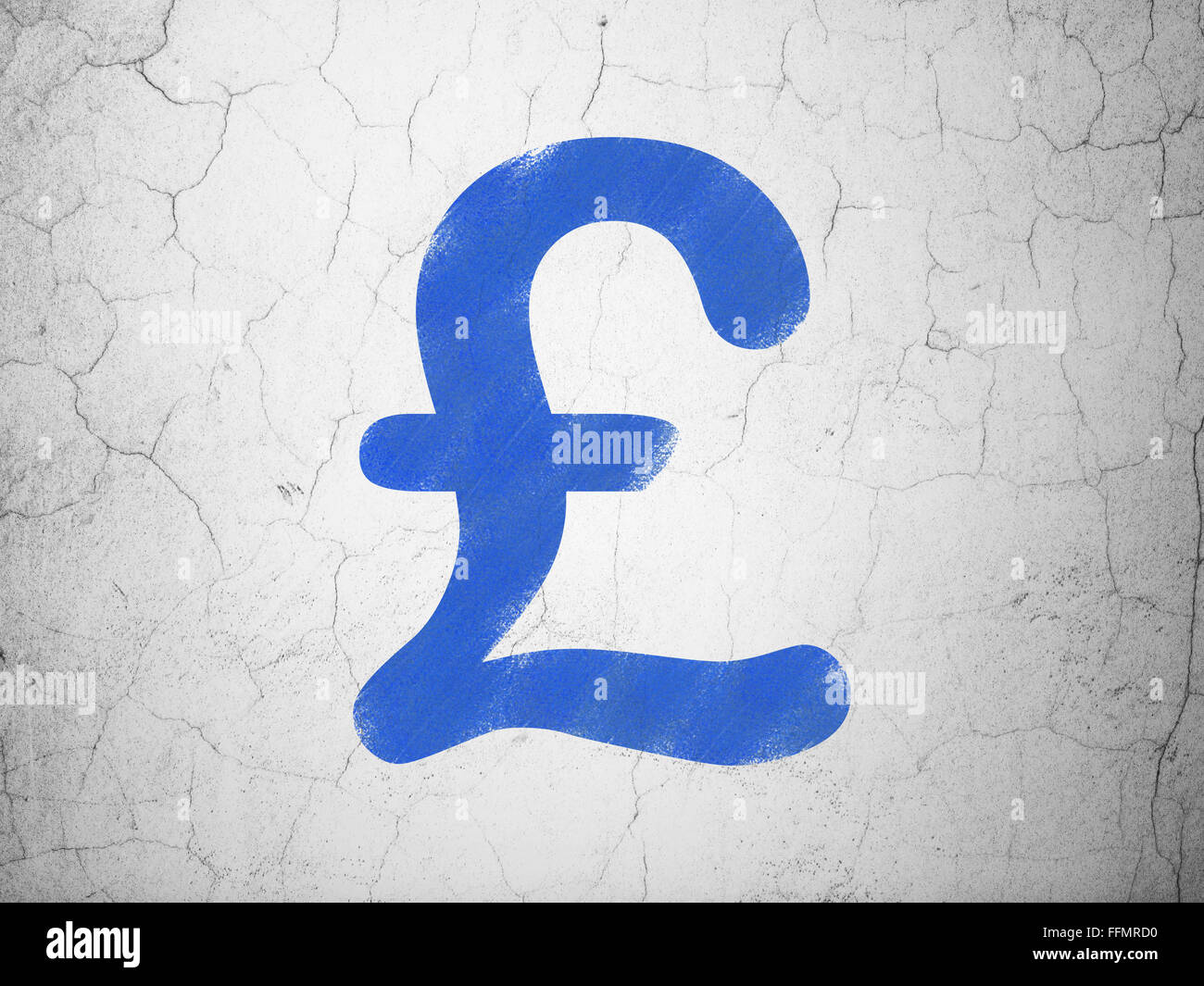 Money concept: Blue Pound on textured concrete wall background Stock ...