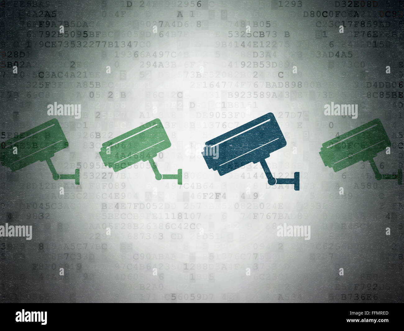 Safety concept: cctv camera icon on Digital Paper background Stock ...