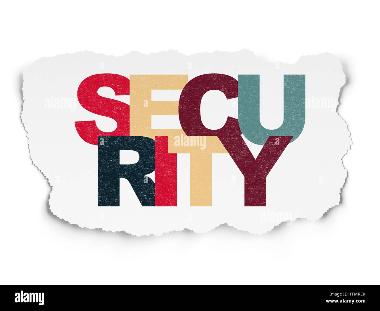 Safety concept: Security on Torn Paper background Stock Photo - Alamy