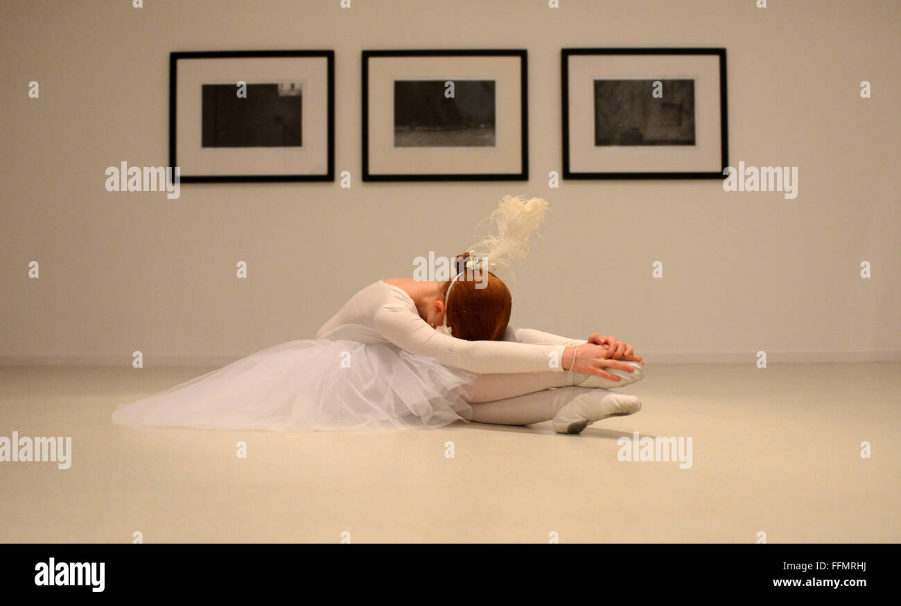 Ballet girl lying on the floor Stock Photo - Alamy