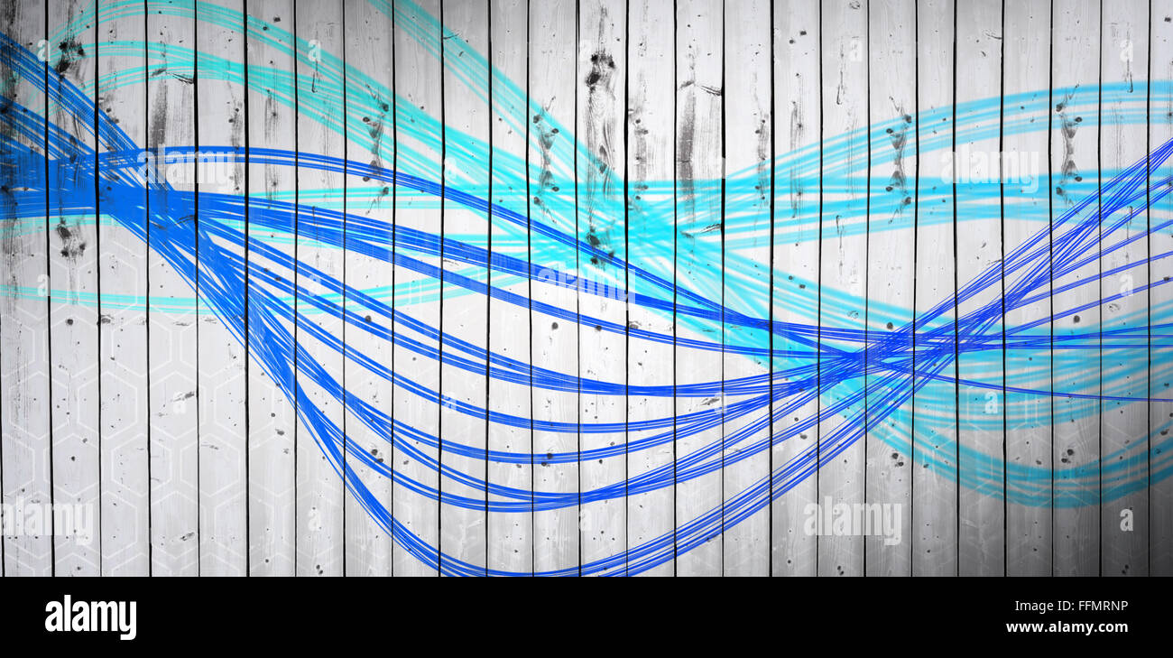 Composite image of curved laser light design in blue Stock Photo - Alamy