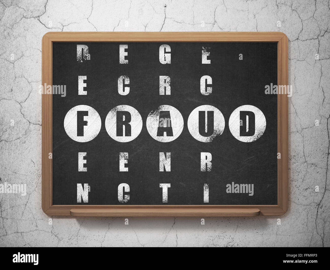 Protection concept: Fraud in Crossword Puzzle Stock Photo - Alamy