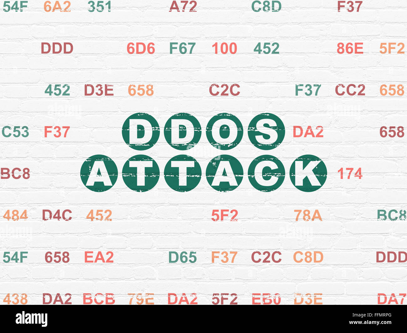 Security concept: DDOS Attack on wall background Stock Photo - Alamy