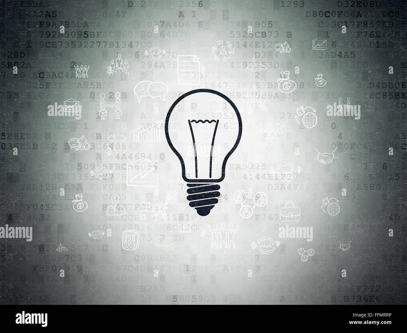 Finance concept: Light Bulb on Digital Paper background Stock Photo - Alamy