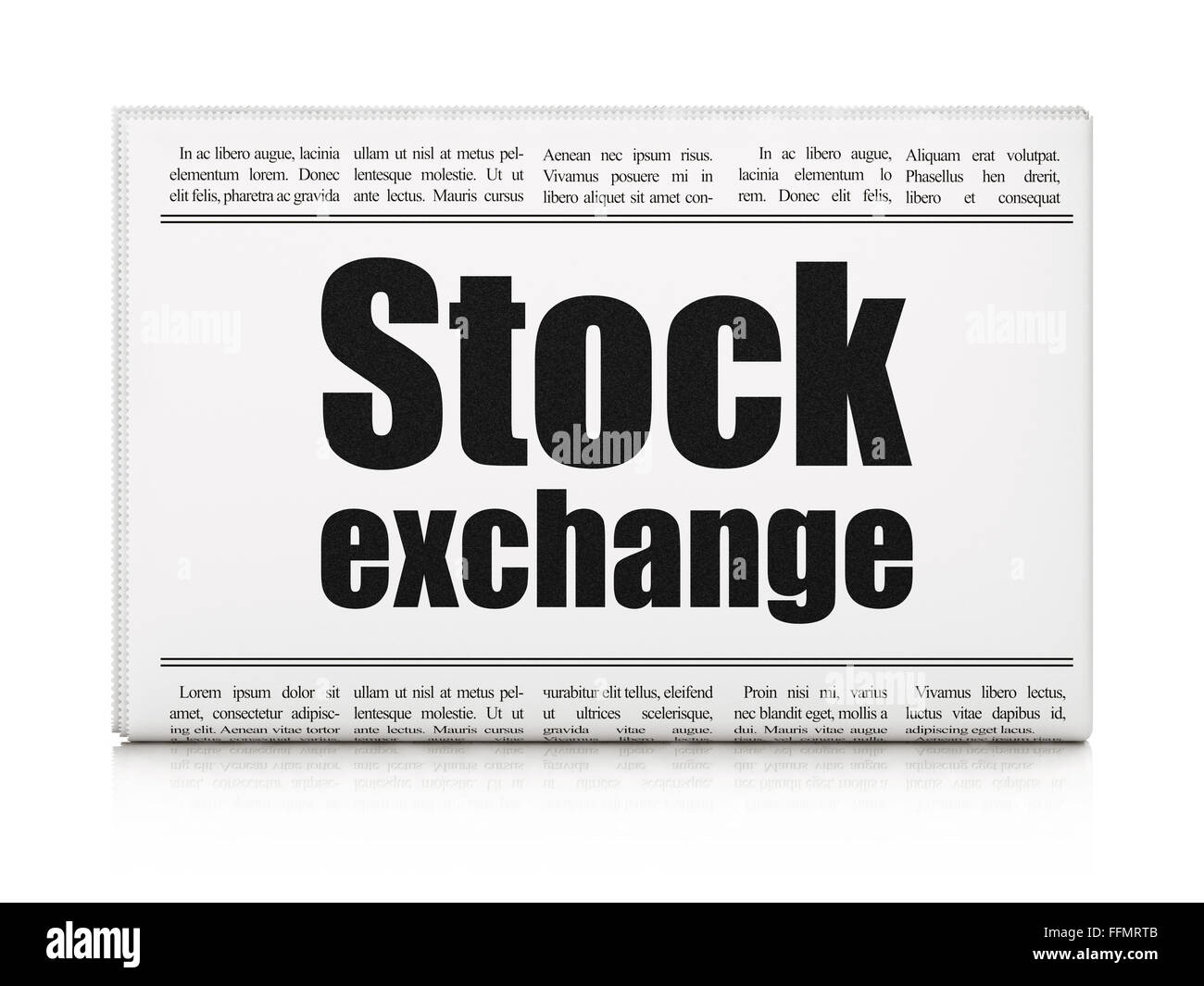 Finance concept: newspaper headline Stock Exchange Stock Photo - Alamy
