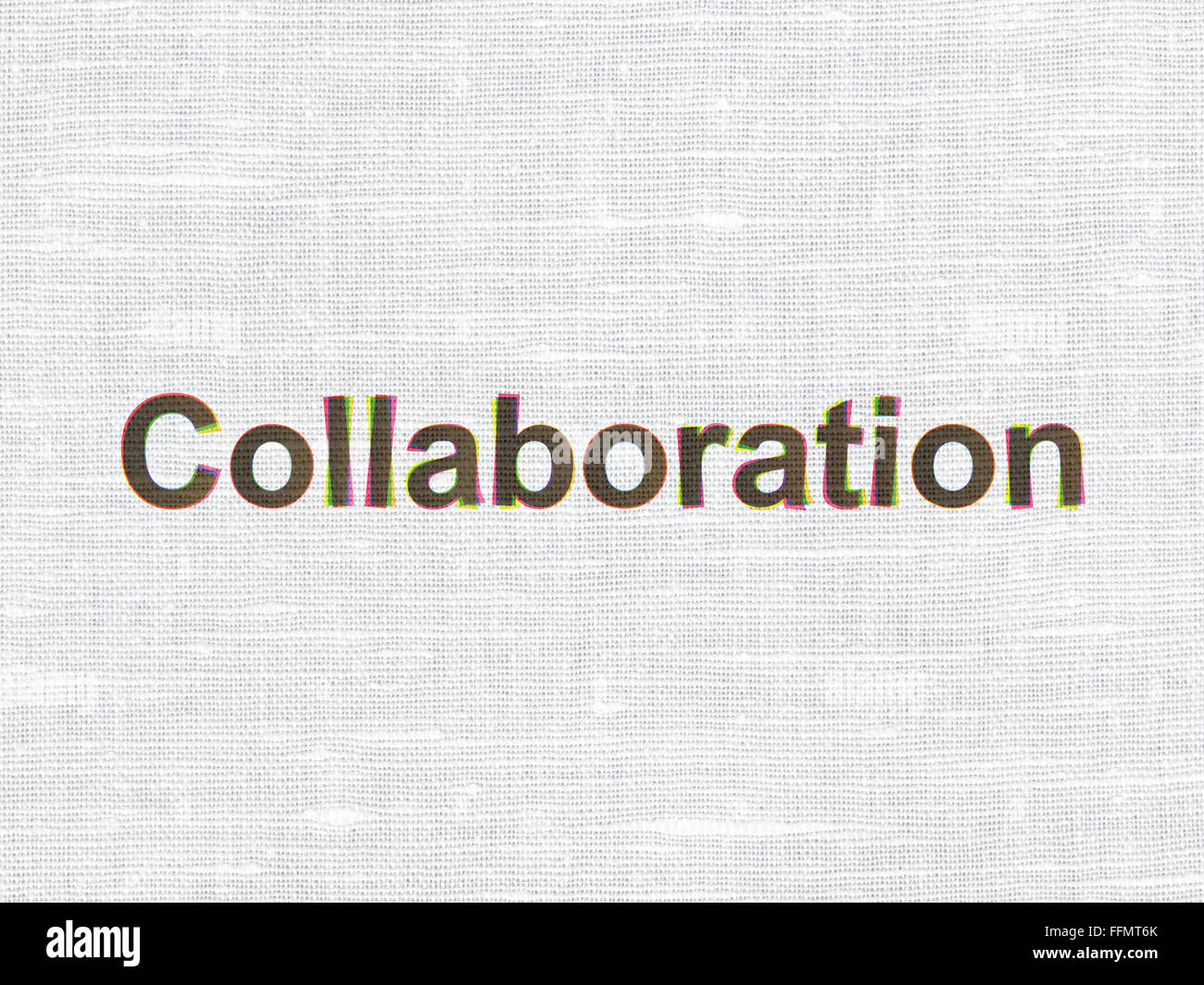 Business concept: Collaboration on fabric texture background Stock ...
