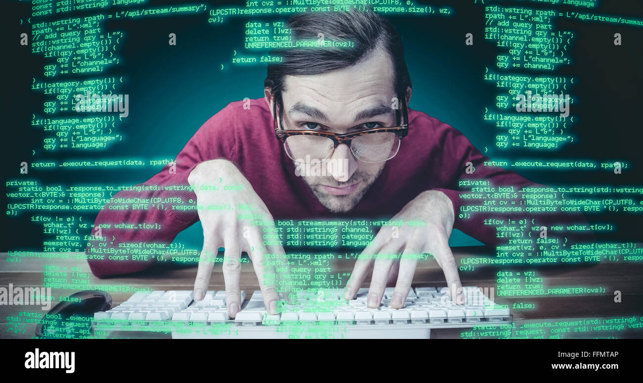 Decrypting typing hi-res stock photography and images - Alamy