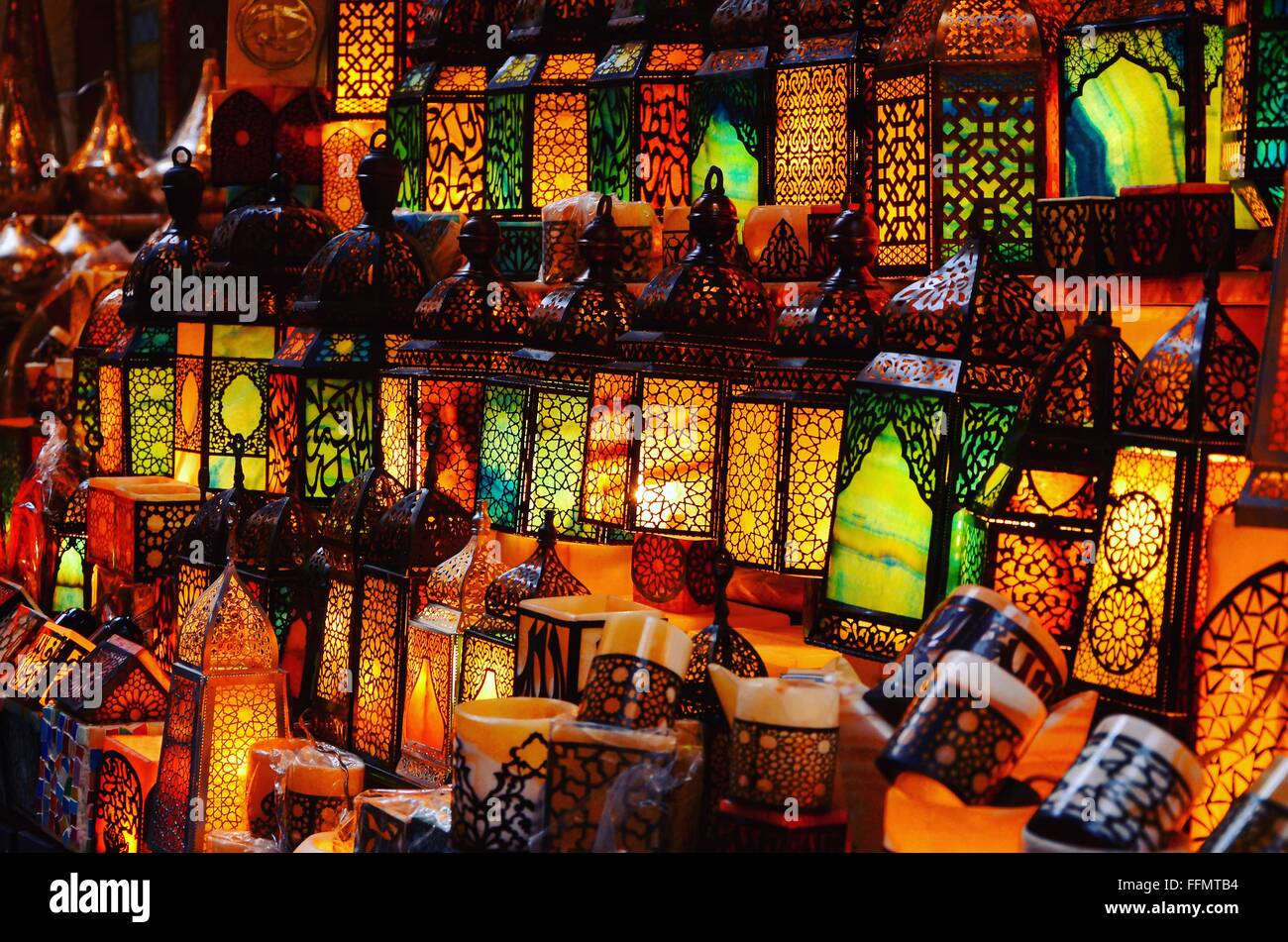 Islamic art with light handmade art Stock Photo - Alamy