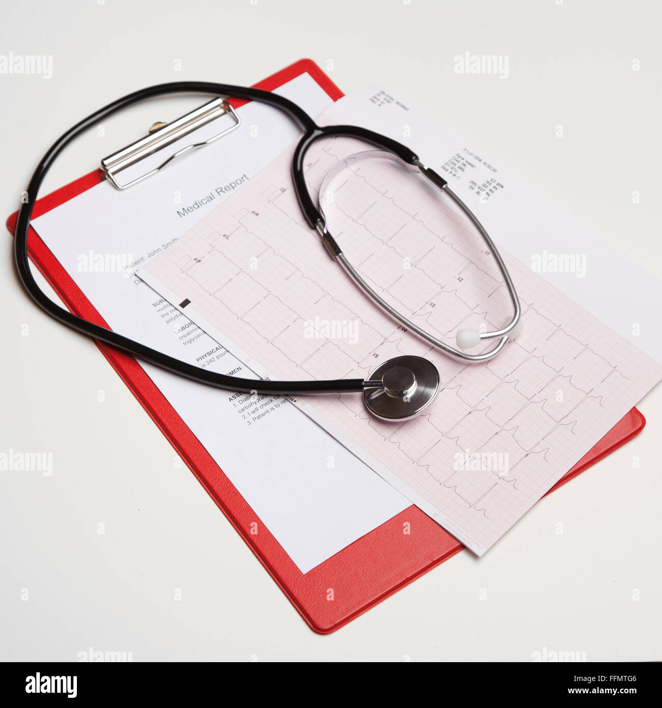 Medical report and cardiogram Stock Photo - Alamy