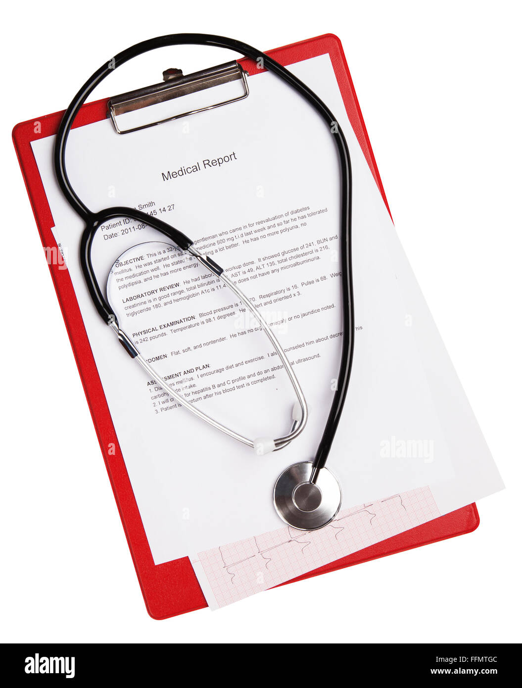 Medical report and cardiogram Stock Photo - Alamy