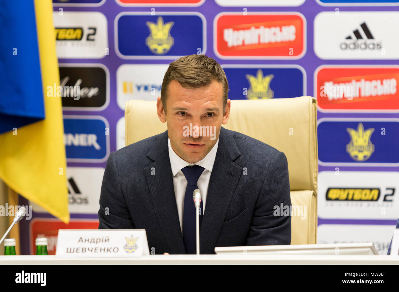 Kiev, Ukraine. 16th February, 2016. Assistant of Head coach of National ...
