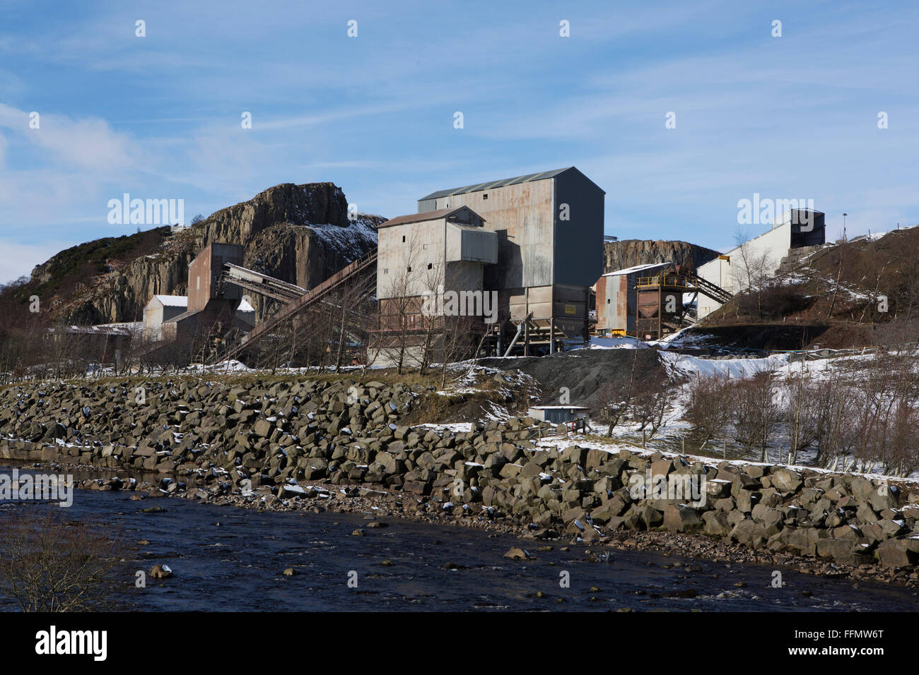 A quarry by the River Tees at Upper Teesdale in County Durham, England ...