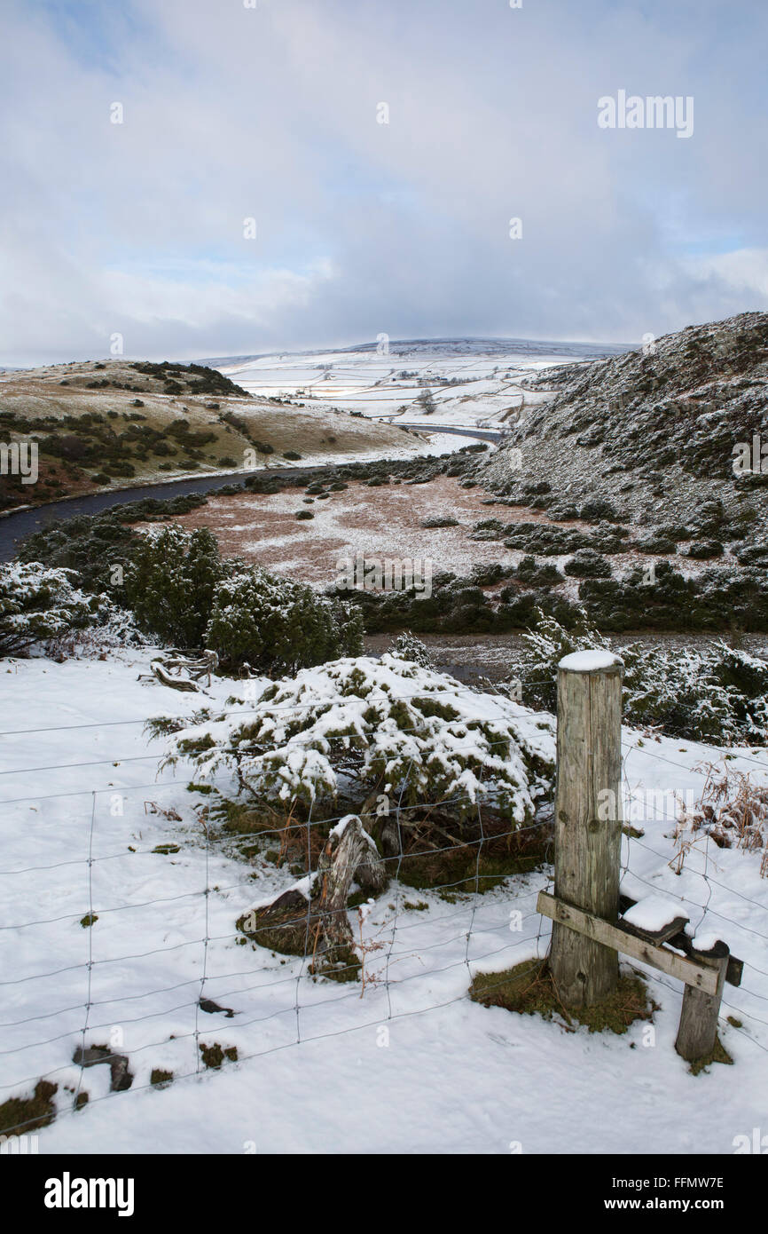 The River Tees snakes through Upper Teesdale in County Durham, England ...