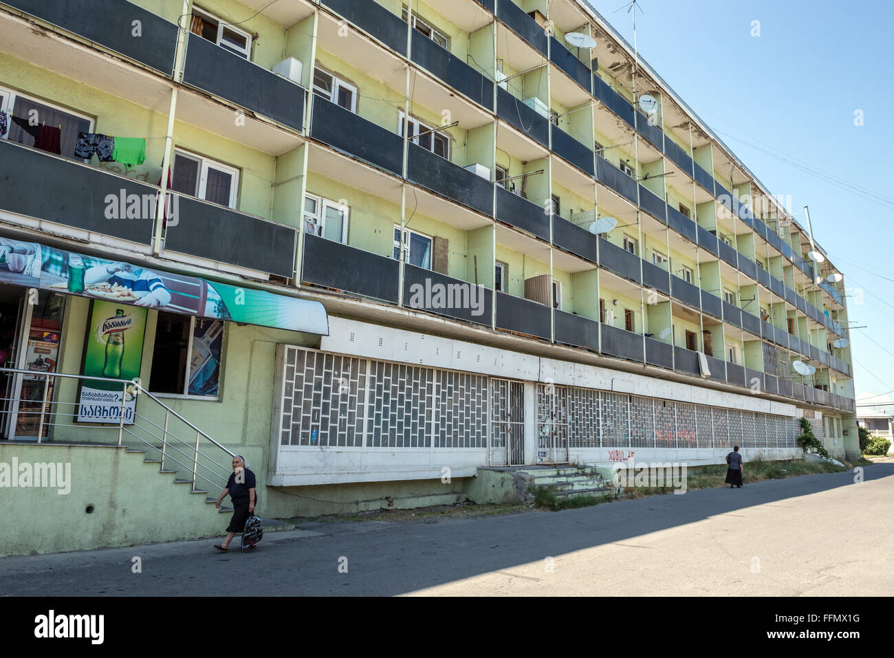 House of flats in Gori town, Georgia Stock Photo - Alamy