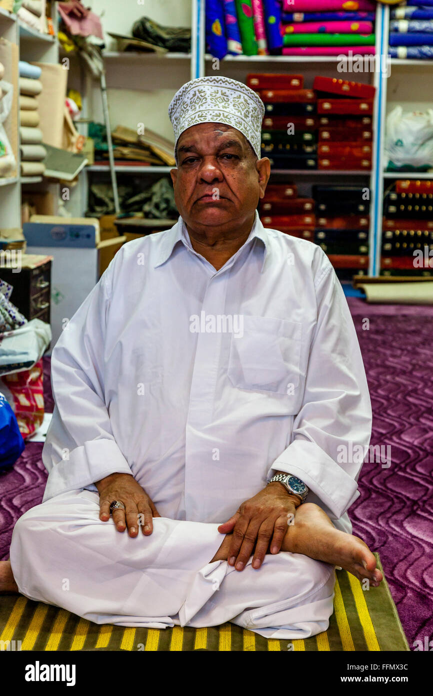 An Omani Trader In The Muttrah Souk (Al Dhalam), Muttrah, Muscat ...
