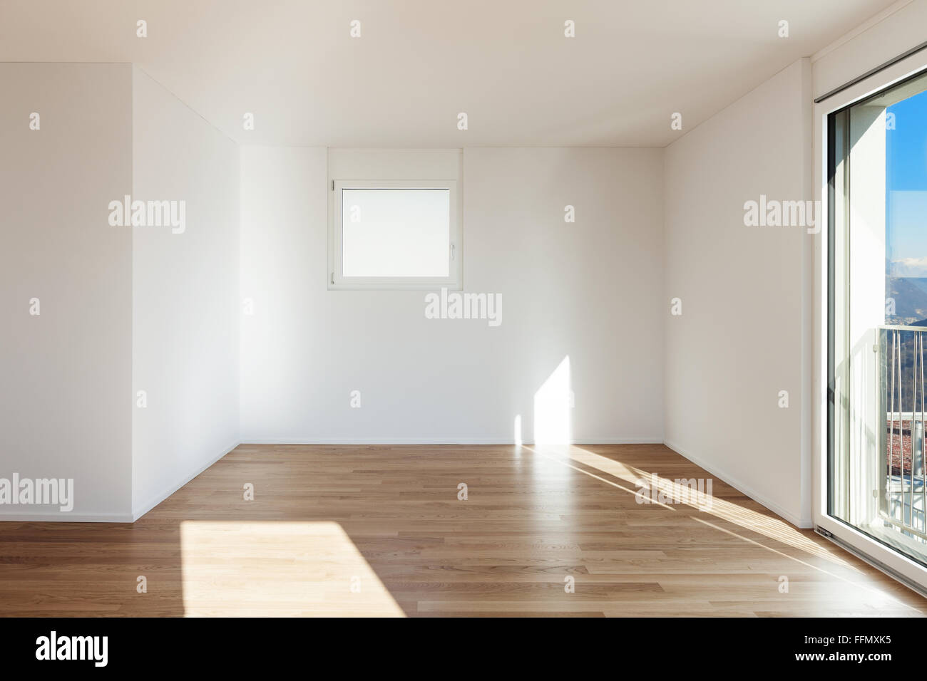 interior of a modern apartment, empty open space, hardwood floor Stock ...