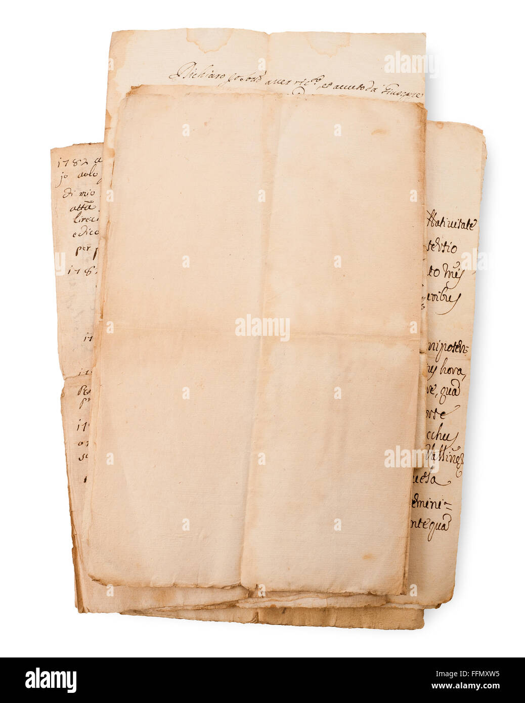 vintage letters stack isolated on white background Stock Photo - Alamy