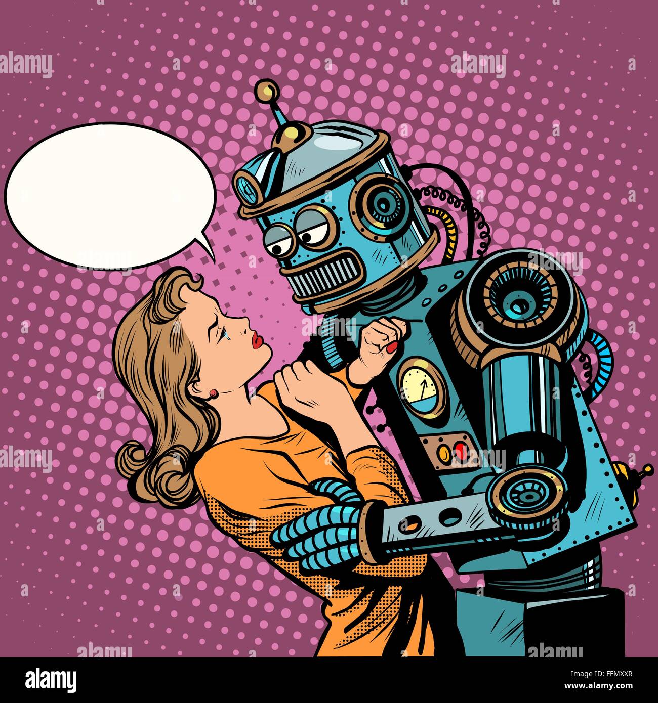 Robot woman love computer technology Stock Vector Image & Art - Alamy