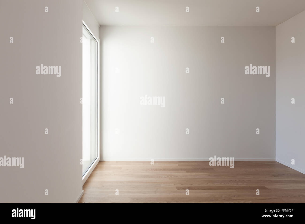 interior of a modern apartment, empty room, hardwood floor Stock Photo ...