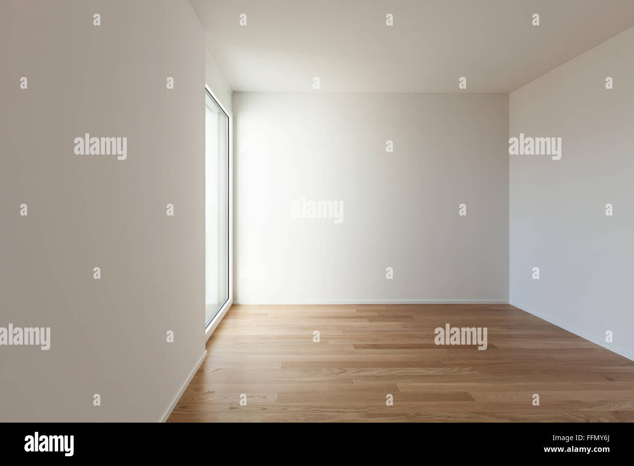 interior of a modern apartment, empty room, hardwood floor Stock Photo ...