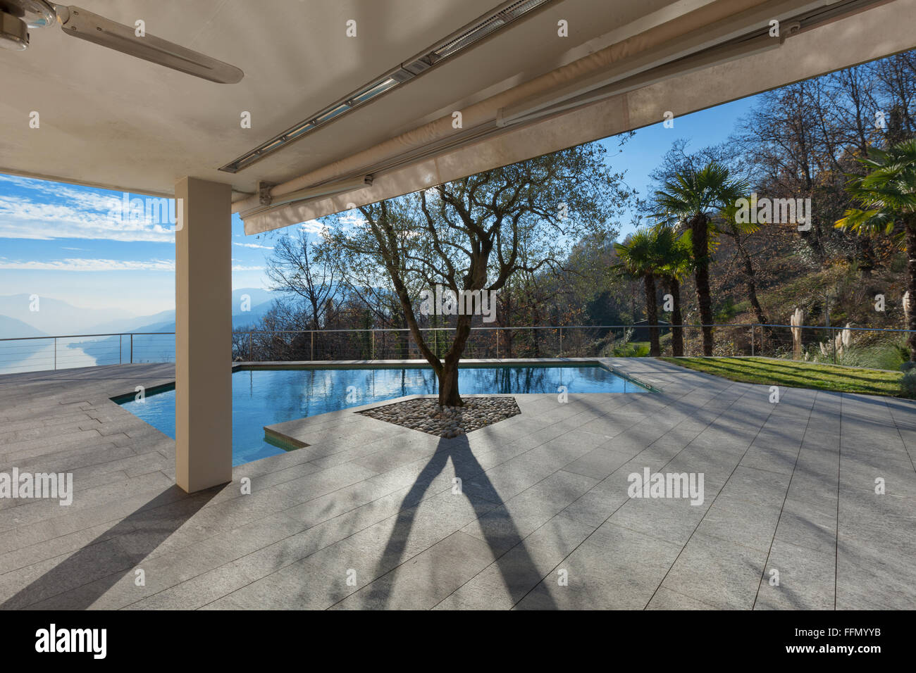 architecture, exterior of a modern building with pool Stock Photo - Alamy