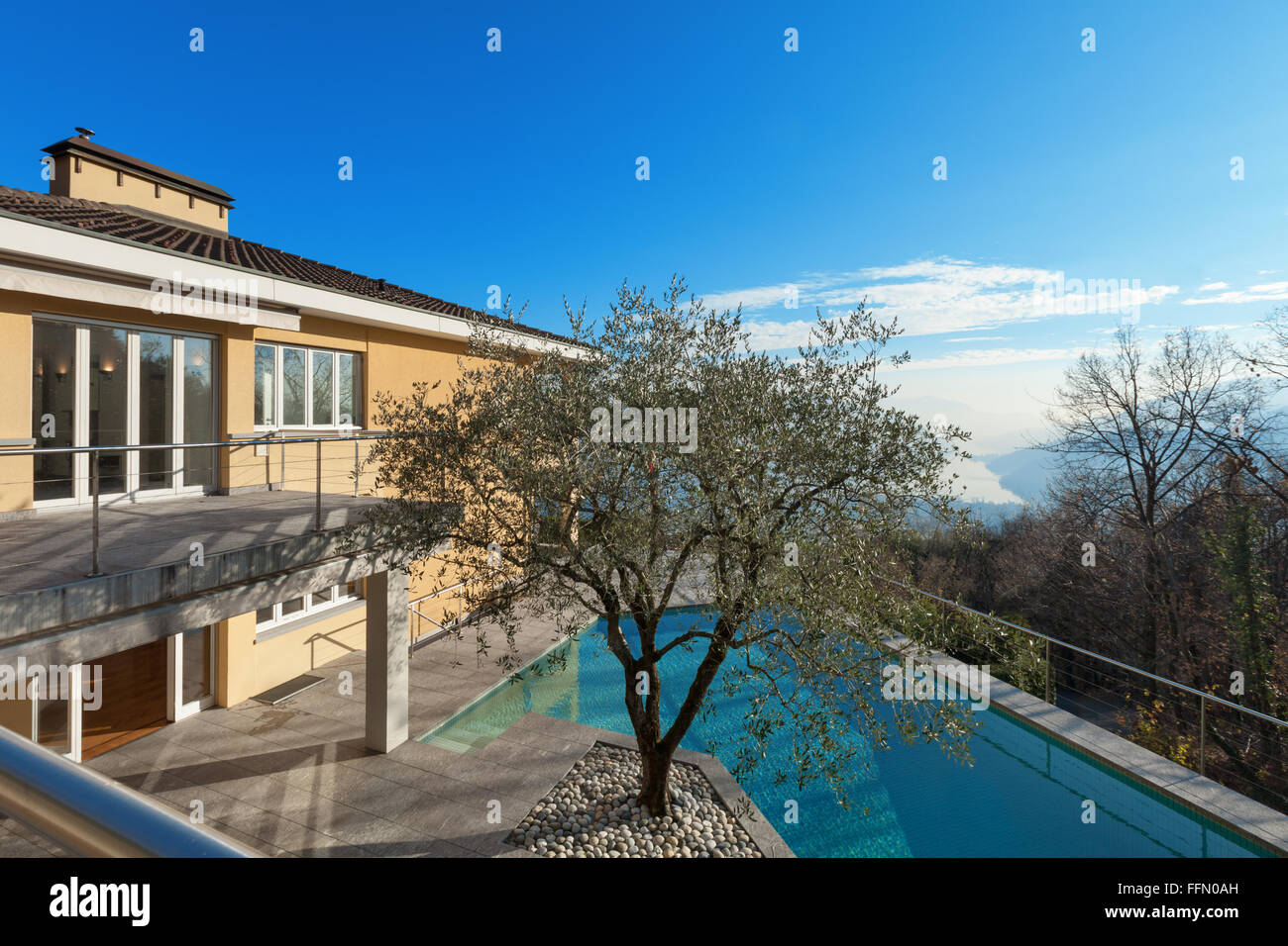 architecture, exterior of a modern building with pool Stock Photo - Alamy