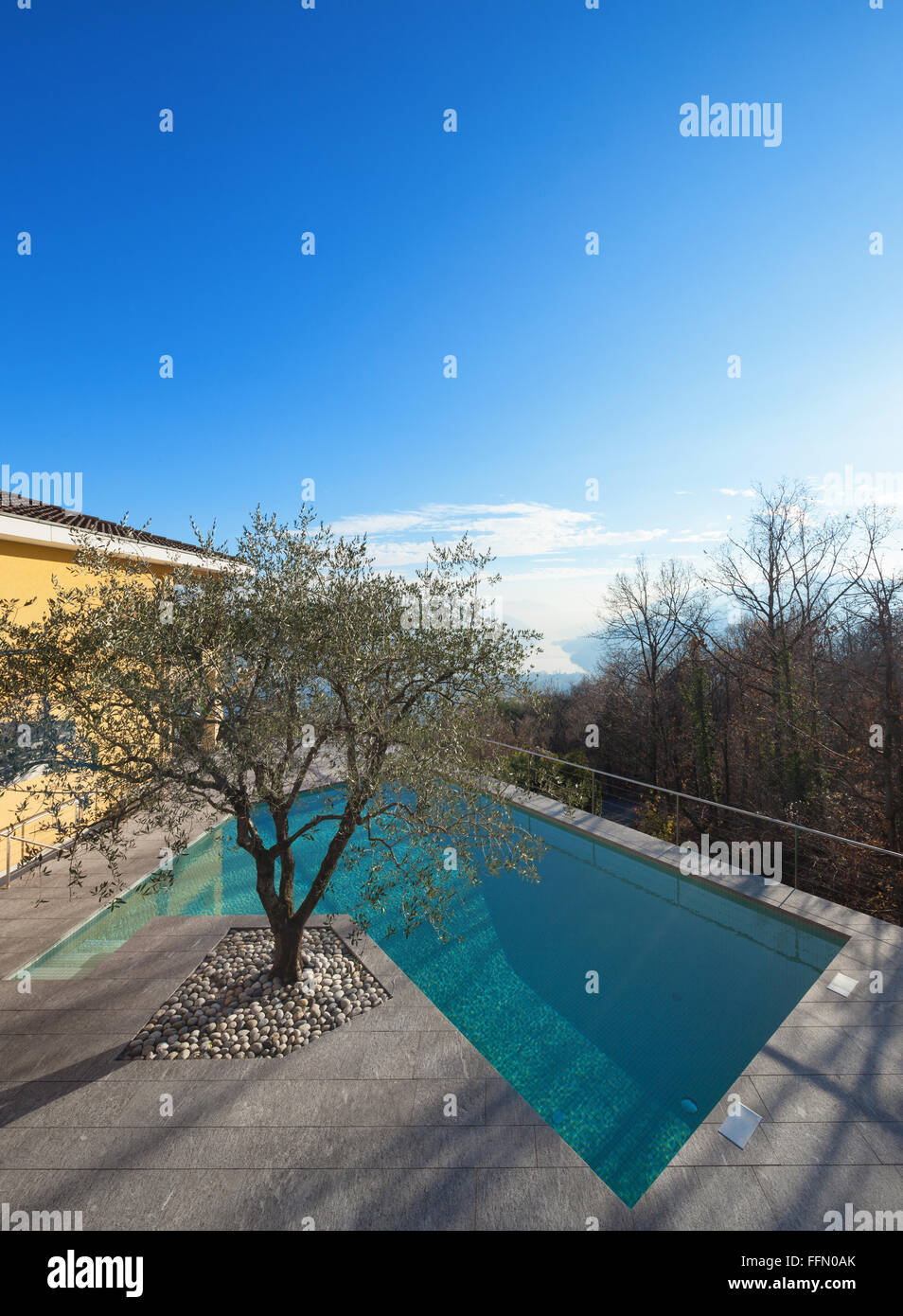 architecture, exterior of a modern building with pool Stock Photo - Alamy